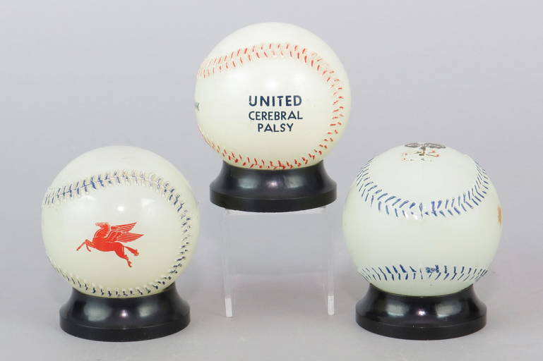 Lot Of 3 Glass/plastic Baseball Banks