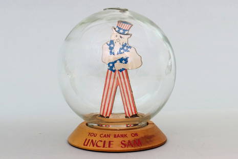 Rare Antique Uncle Sam Glass Bubble Bank