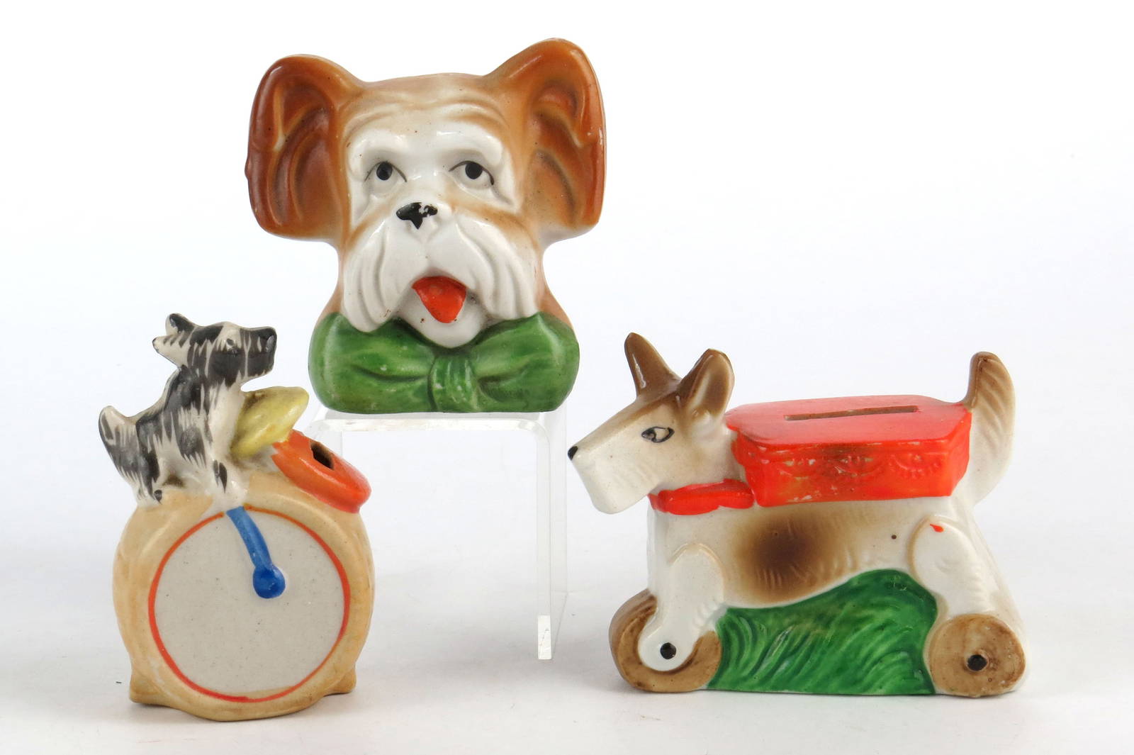 Lot Of 3 Scottie Dog Banks Auction