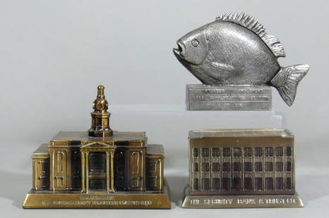 Lot Of 3 Pot Metal Banthrico Banks