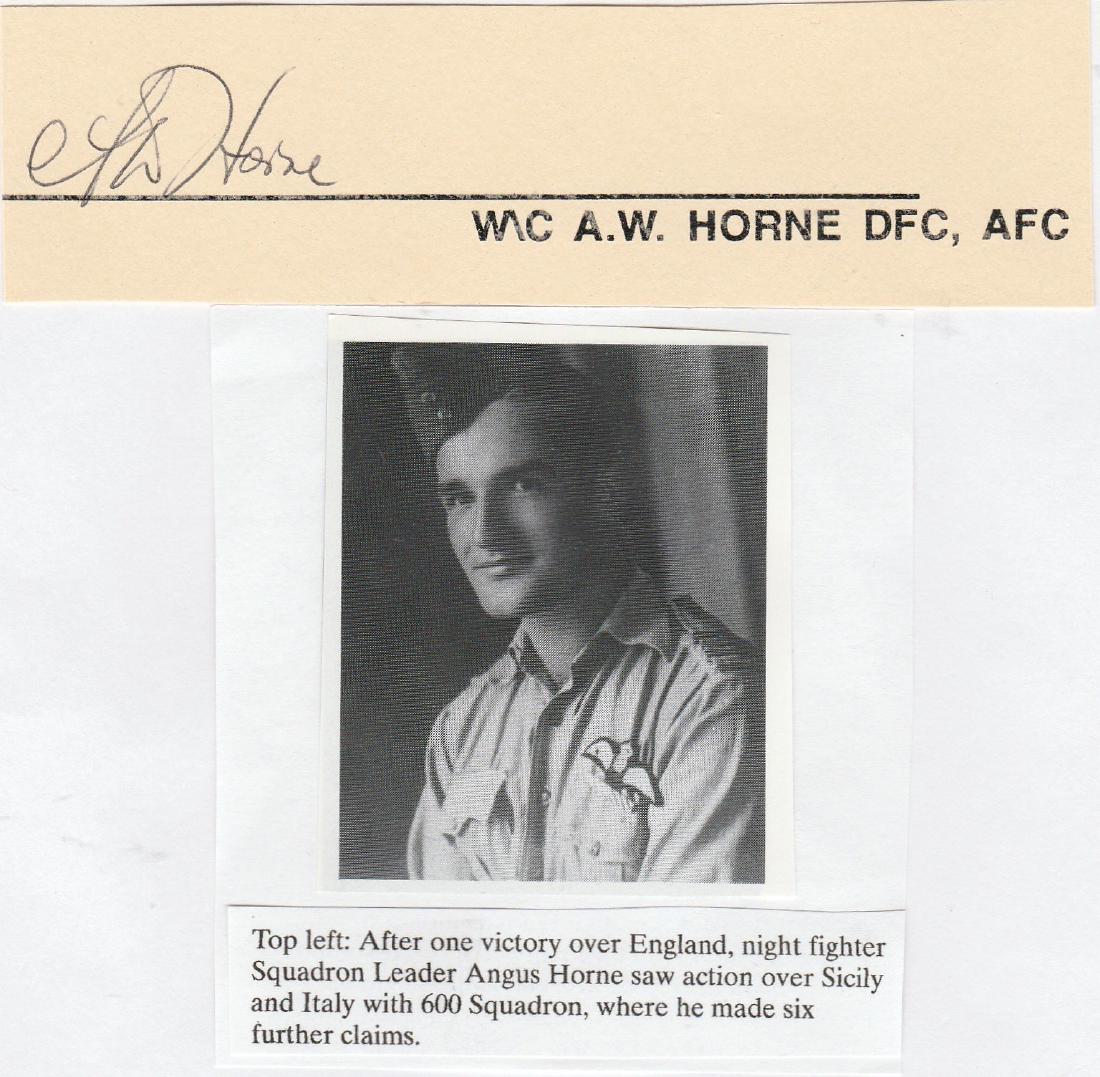 Signature Of Wing Commander Angus William Horne Dfc Afc