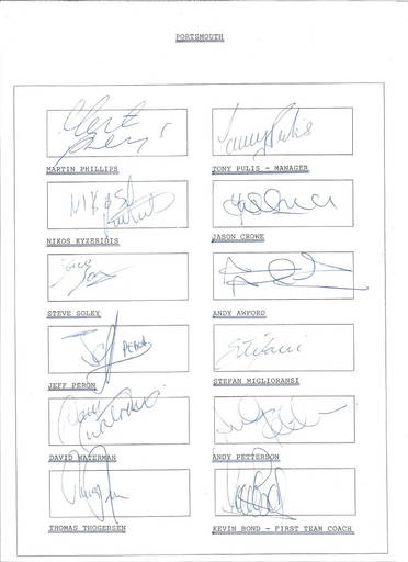 Football Players Autographs Portsmouth Fc Signed Team