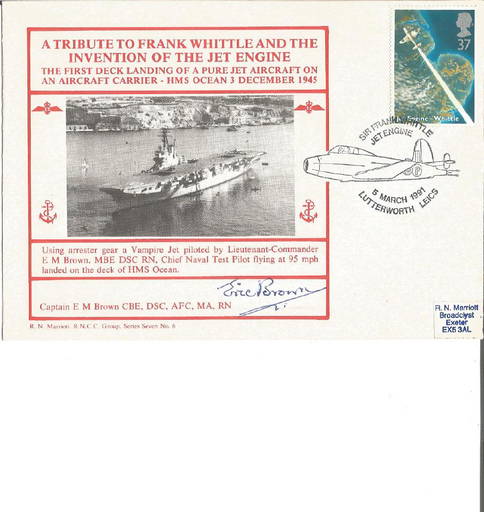 Capt Eric Winkle Brown Dsc Afc Signed 1991 Navy Cover