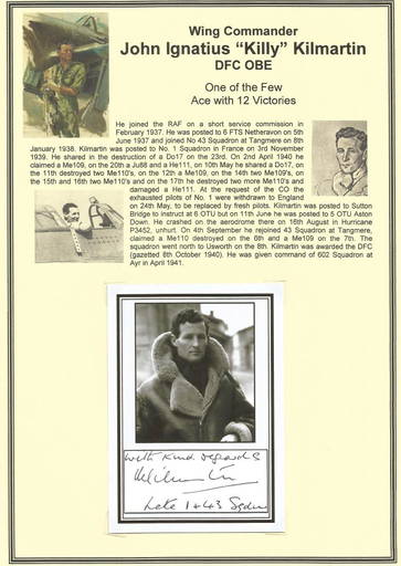 Wing Commander John Ignatius ""killy"" Kilmartin Dfc
