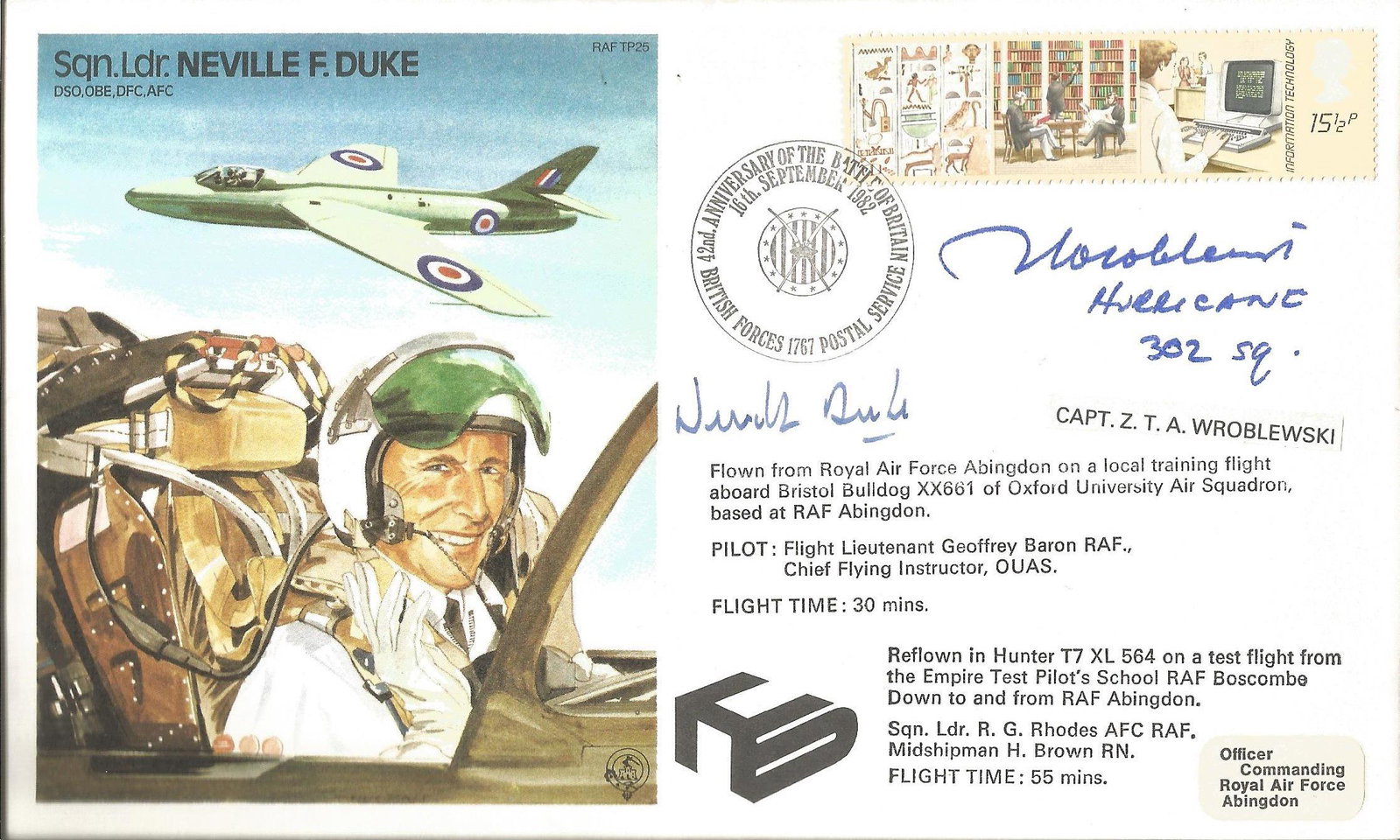 Sqn Ldr Neville F Duke And Capt Z T A Wroblewski Signed