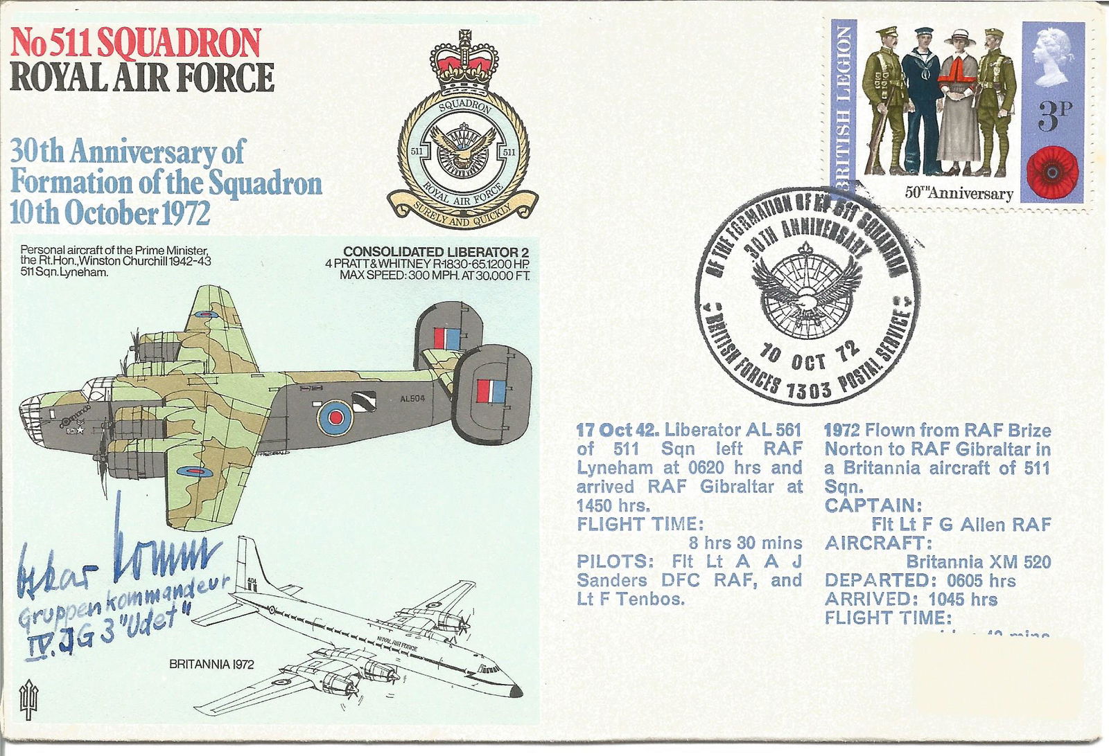 Oberleutnant Oskar Romm Signed 30th Anniversary Of