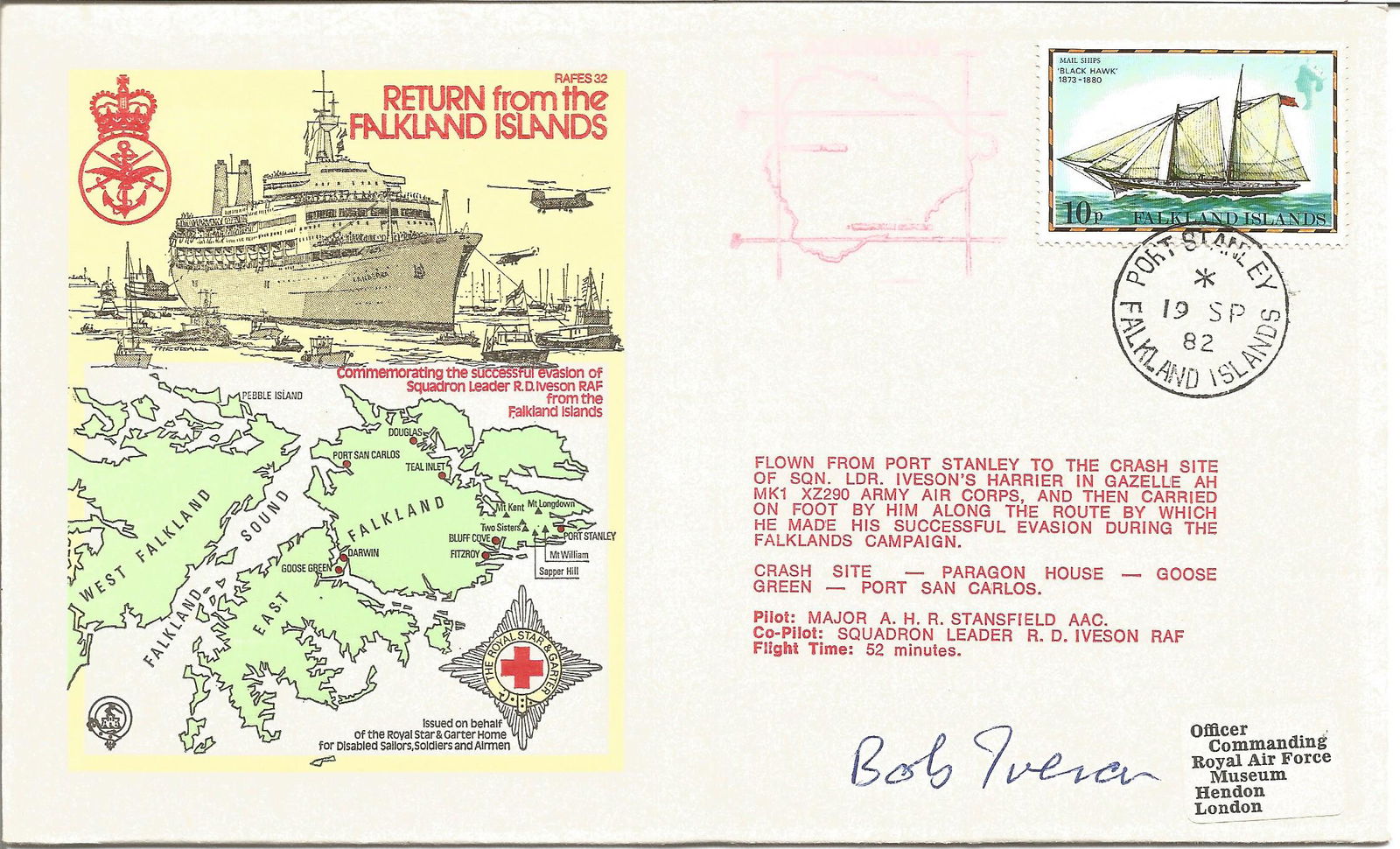 Sqn Ldr Bob Iveson, Shot Down In Harrier In Falklands