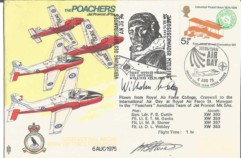 Luftwaffe Ace Wilhelm Batz Signed Poachers Air Display