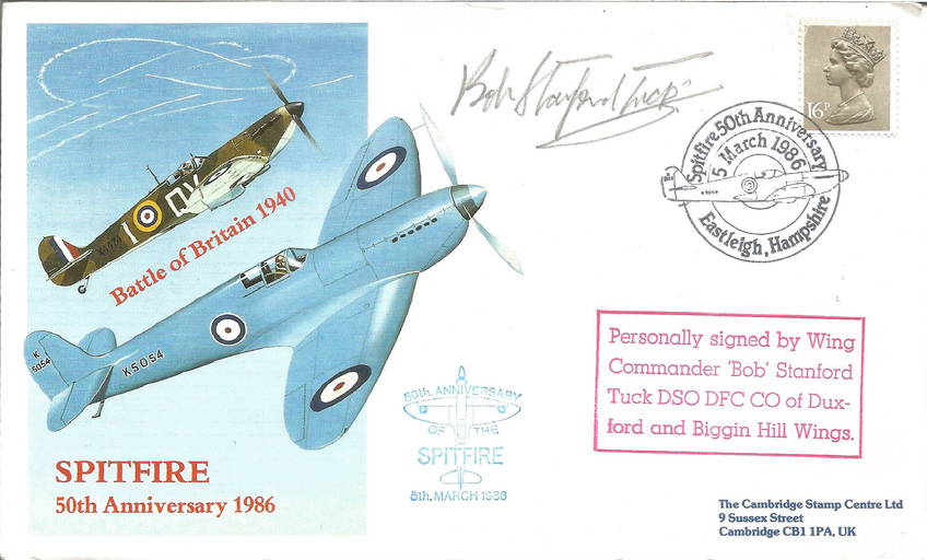 Bob Stanford Tuck Dso Dfc Ww2 Bob Pilot Signed Spitfire