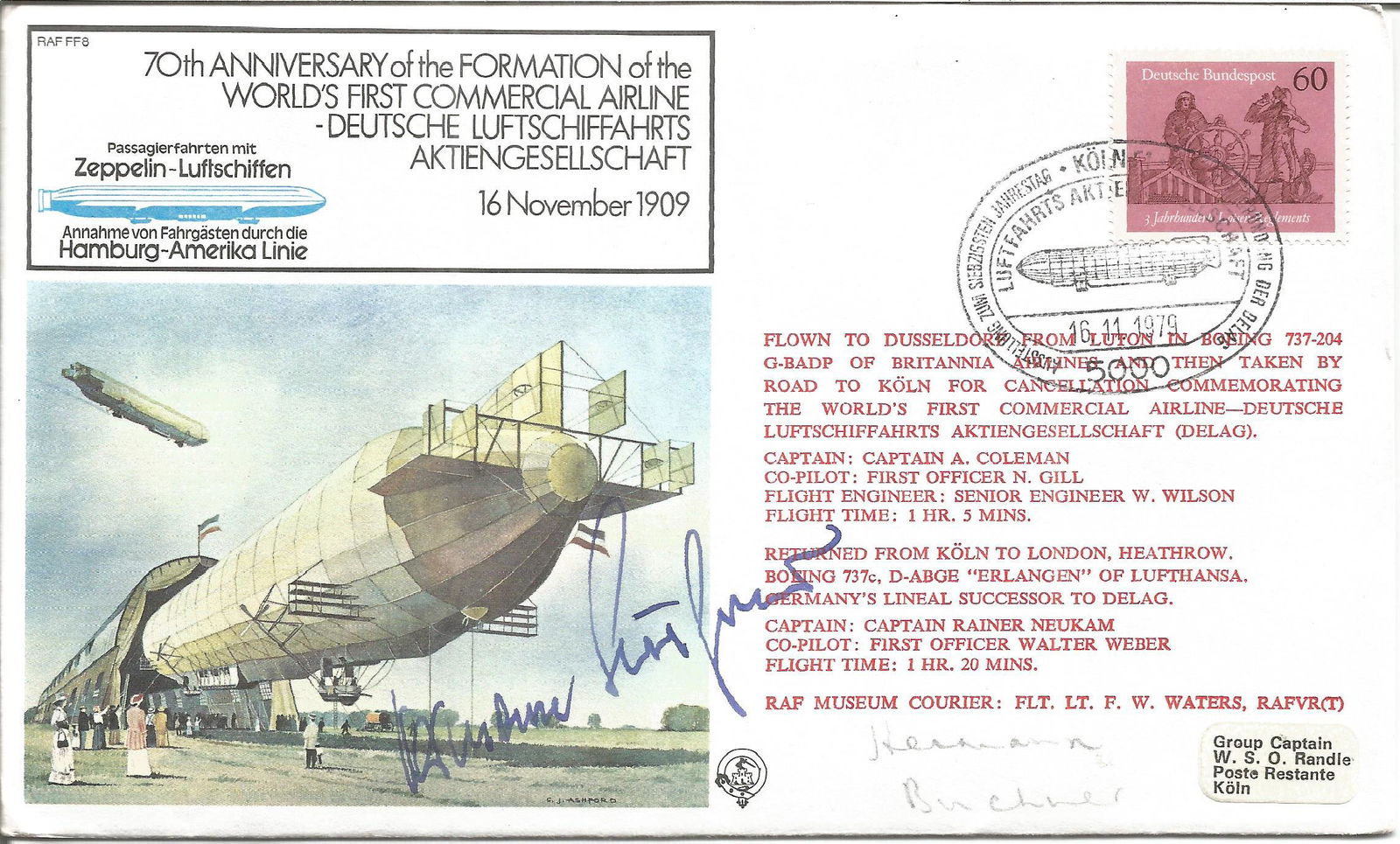 Luftwaffe Ace Hermann Buchner Signed 70th Anniversary