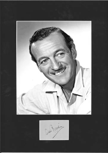 David Niven signature piece mounted below b/w photo. - Dec 20, 2019 ...