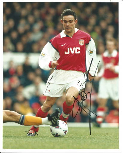 Marc Overmars Signed Arsenal 8x10 Photo. Good