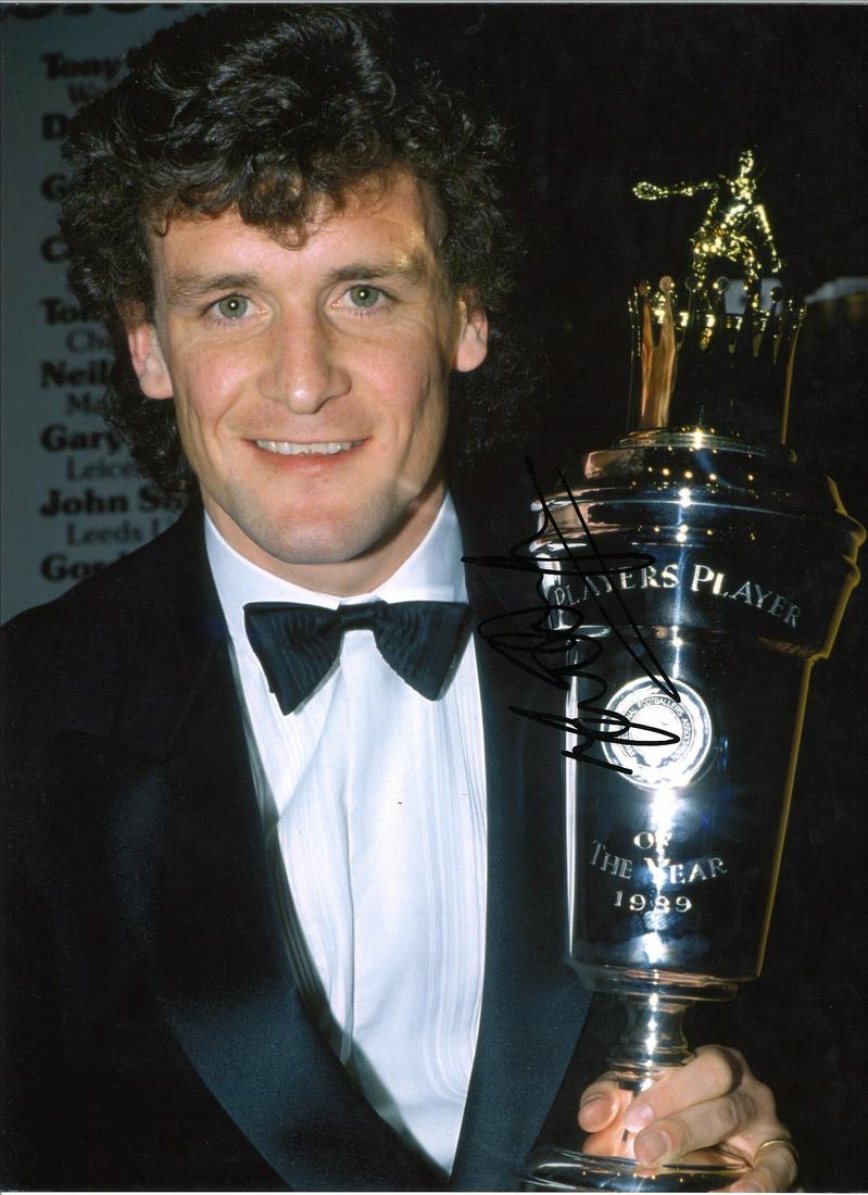 Mark Hughes Man United Signed 16 X 12 Inch Football
