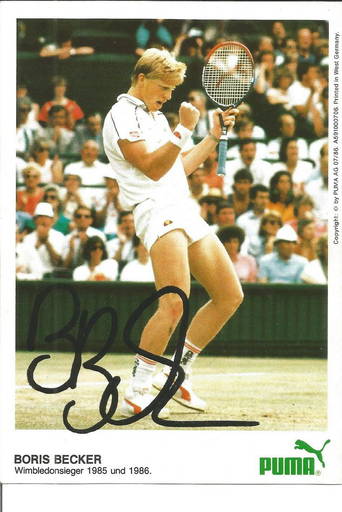 Boris Becker Signed 6x4 Promotional Puma Photo. Good