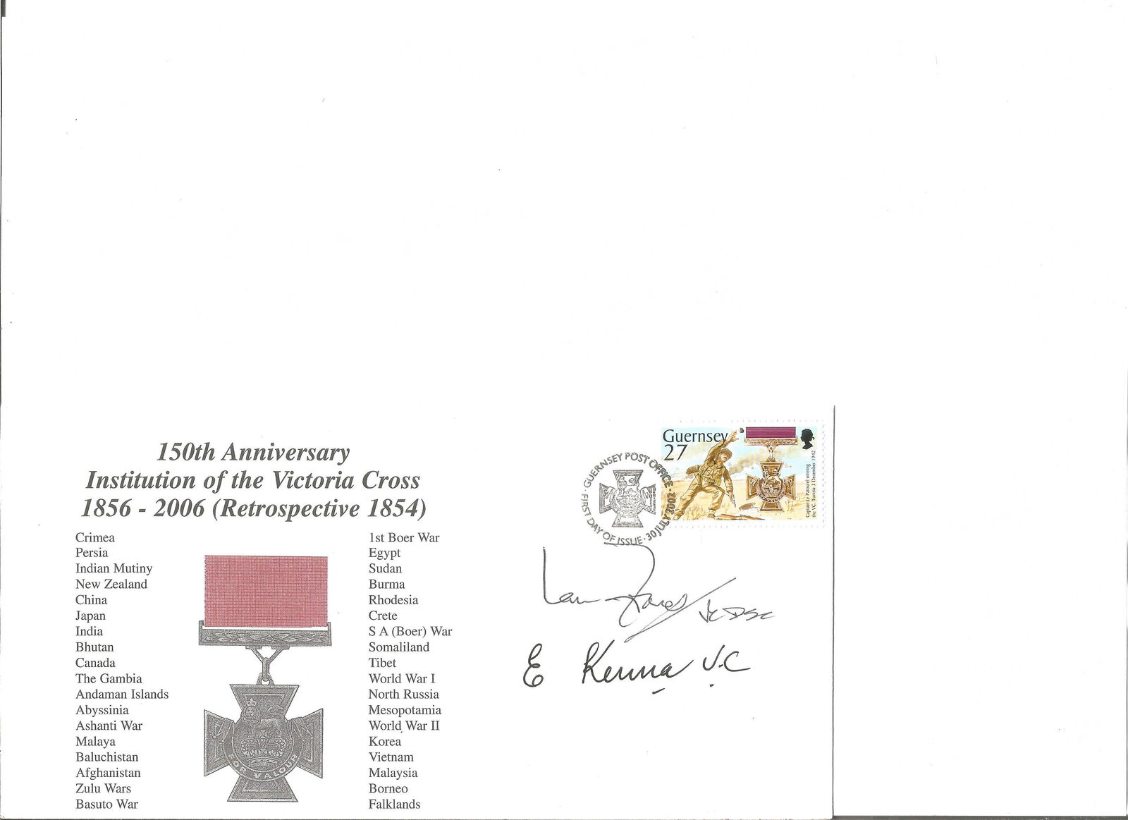 Ian Fraser VC and Edward Kenna VC signed 150th - May 20, 2020 | Chaucer ...