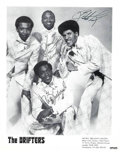 The Drifters Signed Band Promo Photo 3 Signatures: Bill