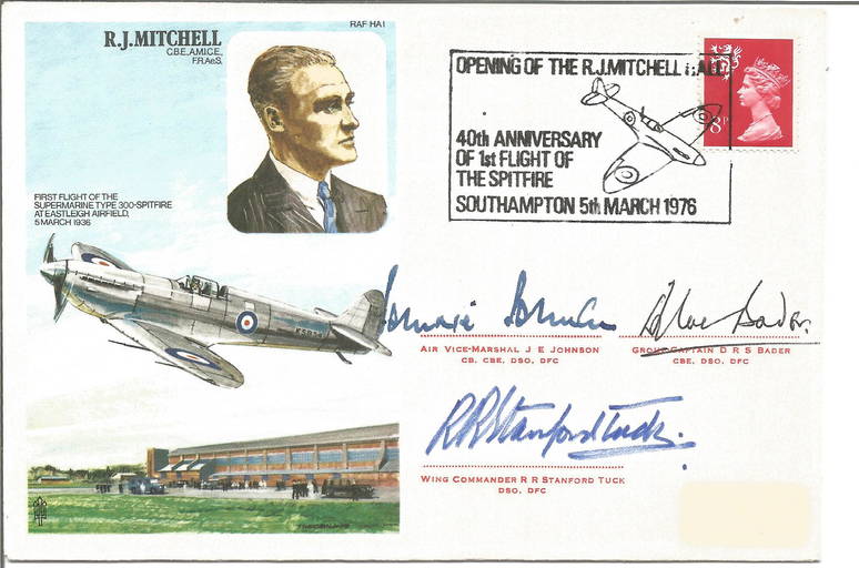 WW2 aces multiple signed RJ Mitchell Spitfire cover. - Jun 17, 2020 ...