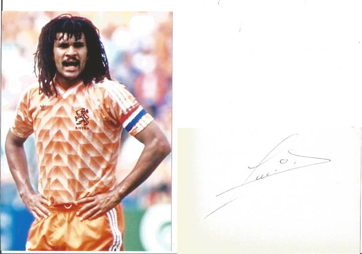 Ruud Gullit Signed Page With Holland Photo. Good