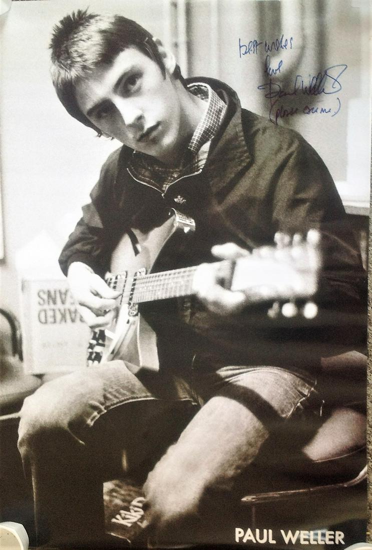 Paul Weller Signed 36x24 Black And White Music Poster