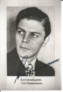 Helmet Friedrich Witte Ww2 Uboat Ace Signed 6 X 4 Inch