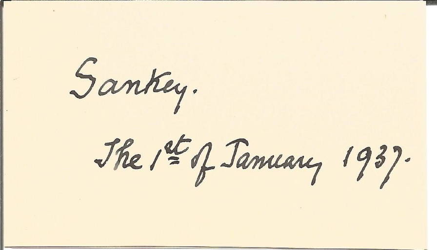 Lord Sankey 1966 1948 Politician Signed 3 X 2 Inch