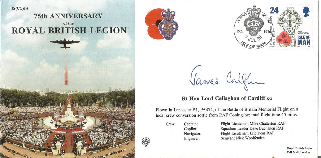 James Callaghan Signed 75th Ann British Legion Cover.