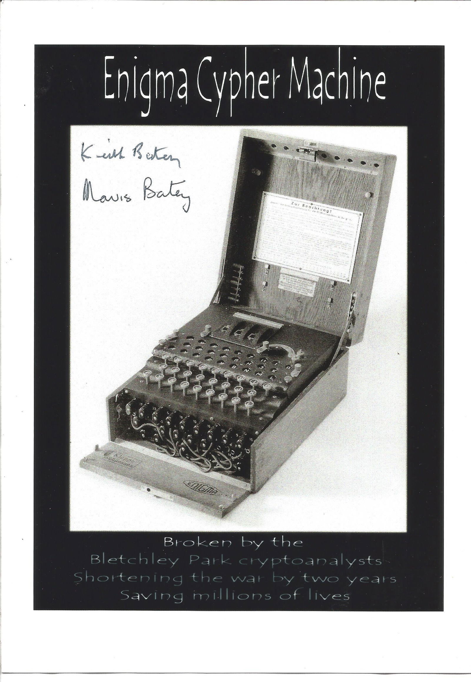 Bletchley Park WW2 Keith and Mavis Batey Signed Enigma - Oct 21, 2020 ...