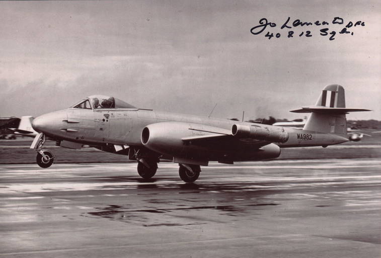 Raf Test Pilot. 8x12 Inch Gloster Meteor Photo Signed