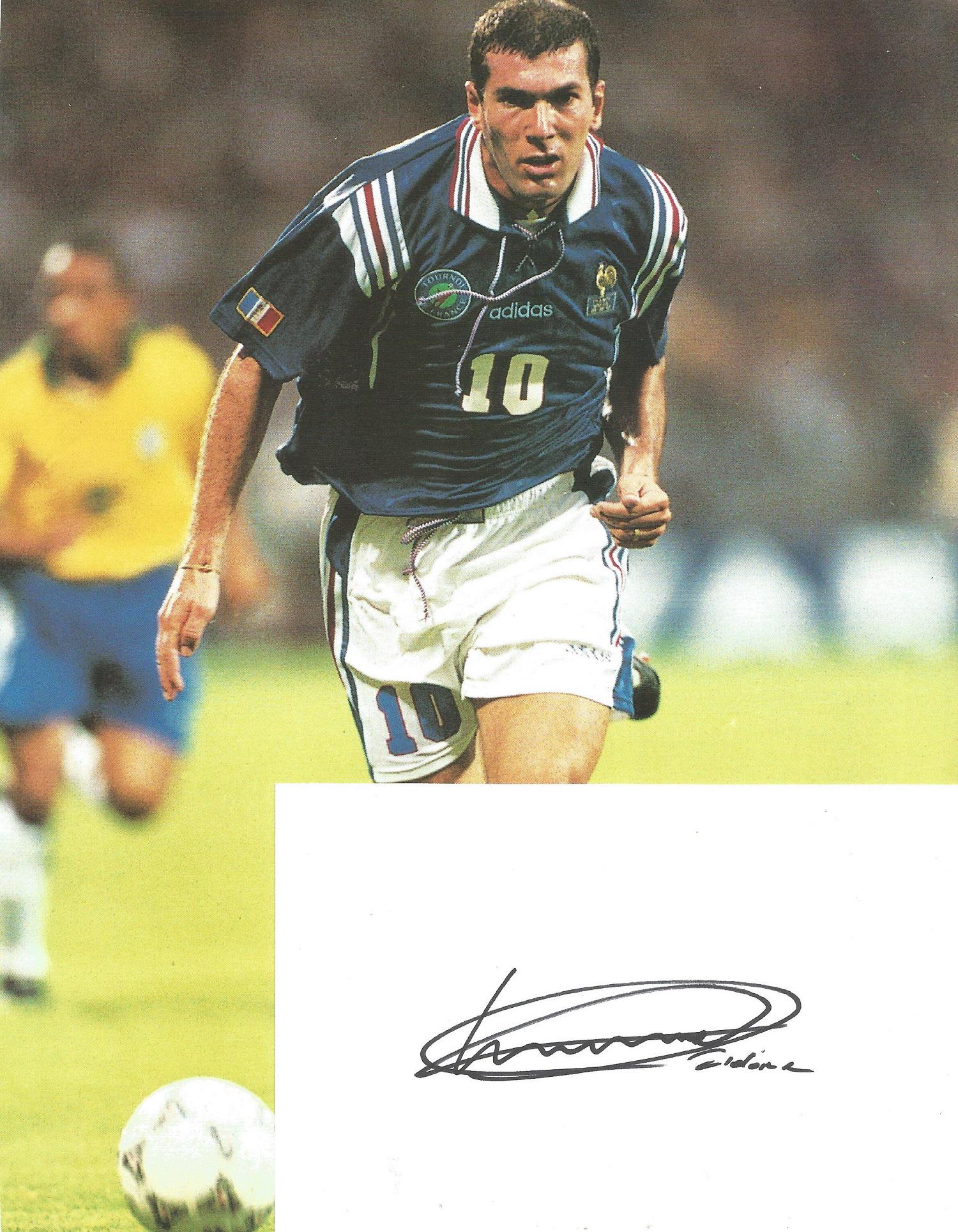 Football Zinedine Zidane Signature Piece Includes 6x4