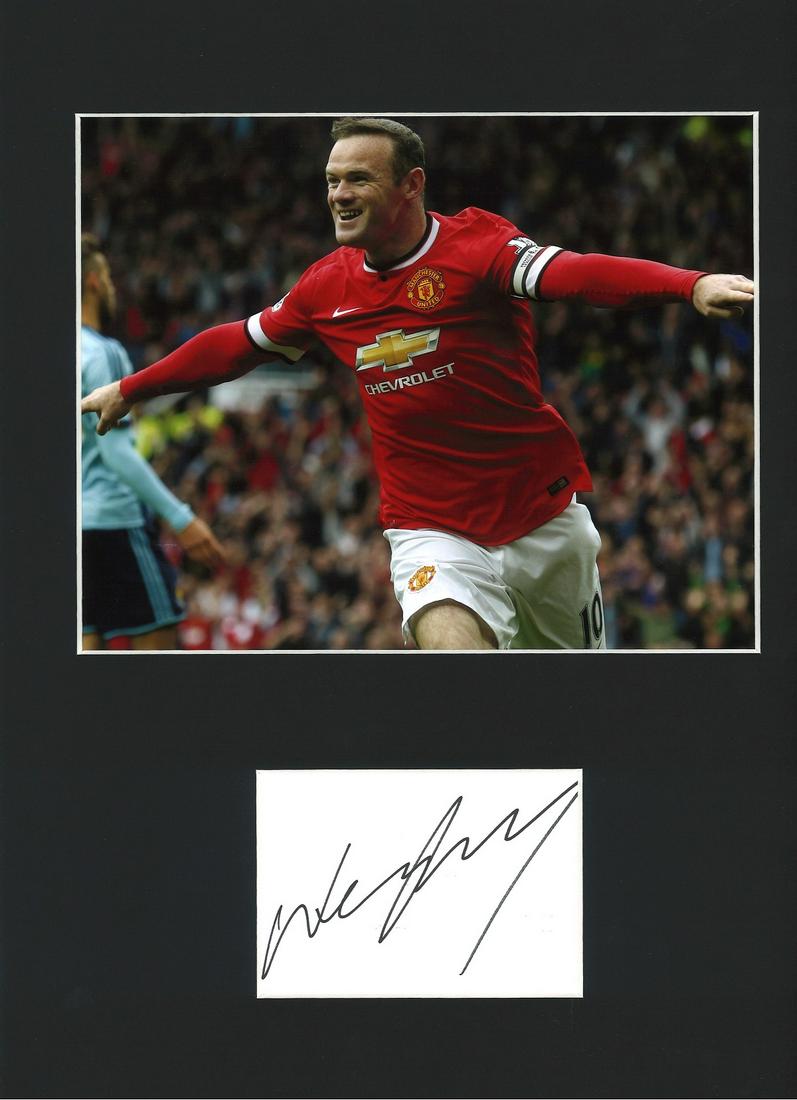 Football Wayne Rooney 16x12 Mounted Signature Piece
