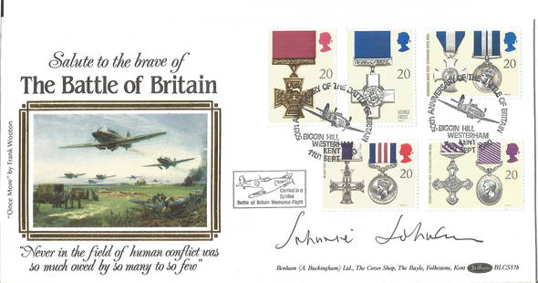 Ww2 Top Allied Fighter Ace Avm Johnnie Johnson Dso Dfc Signed 1995 ...
