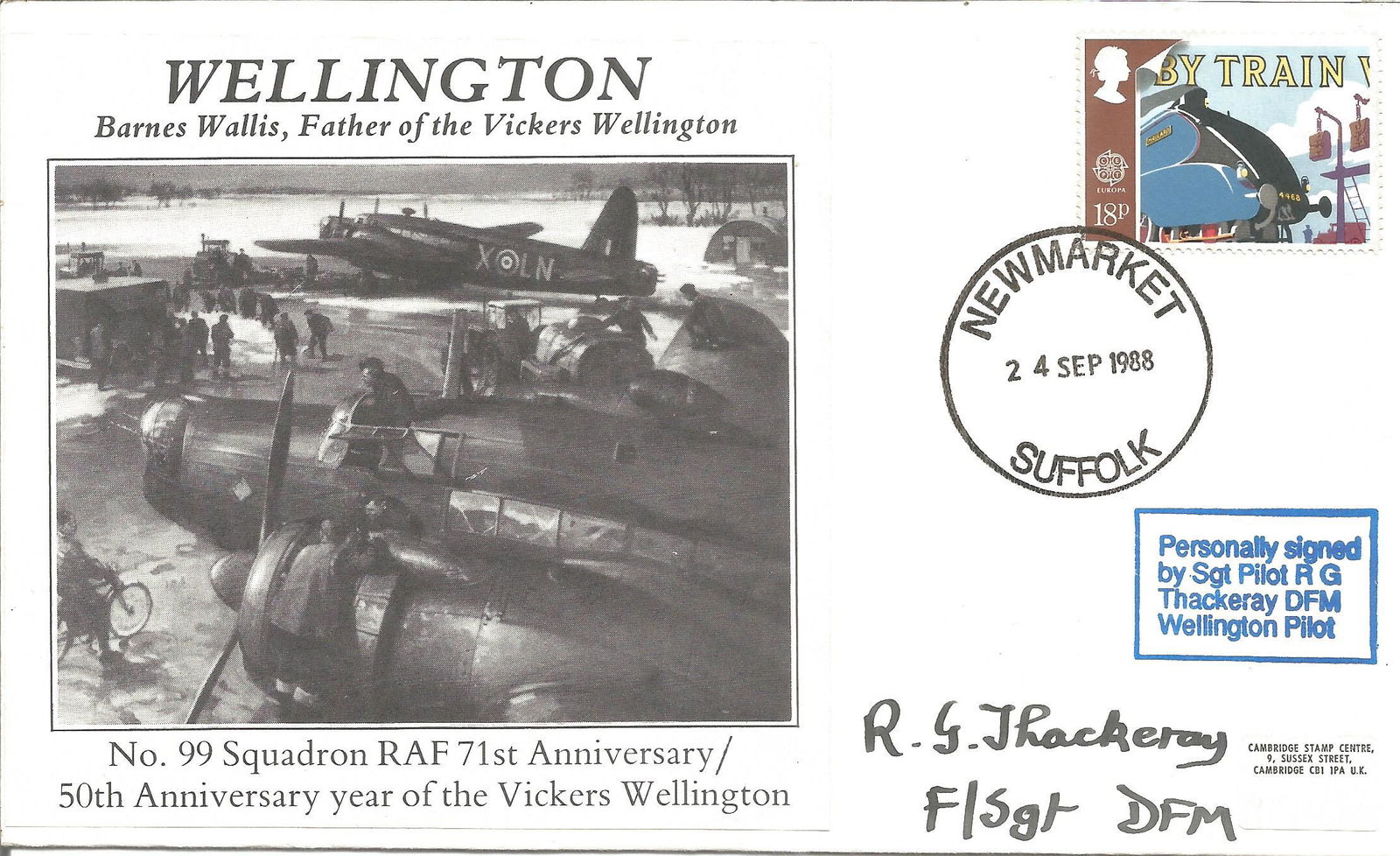 Ww2 Raf Bomber Command Sgt Pilot R G Thackeray Dfm,