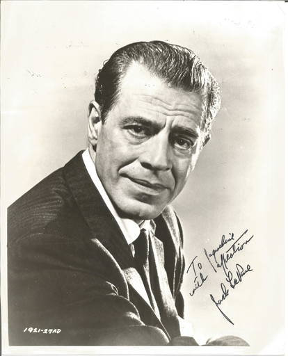 Jack La Rue Signed 10 X 8 Inch B/w Photo To Jaqueline.