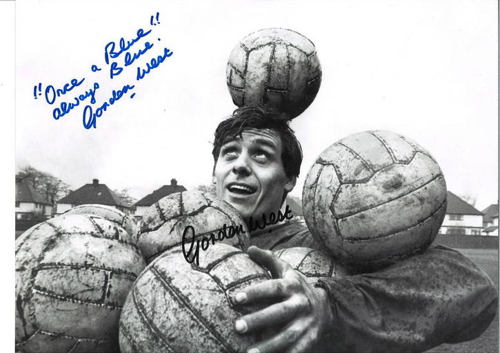 Gordon West Everton Signed 16 X 12 Inch Football Photo.