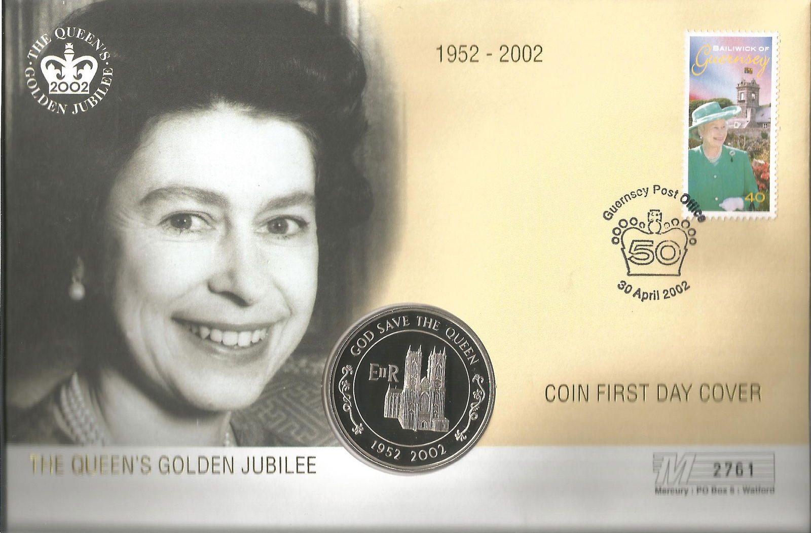 Coin First Day Cover The Queens Golden Jubilee