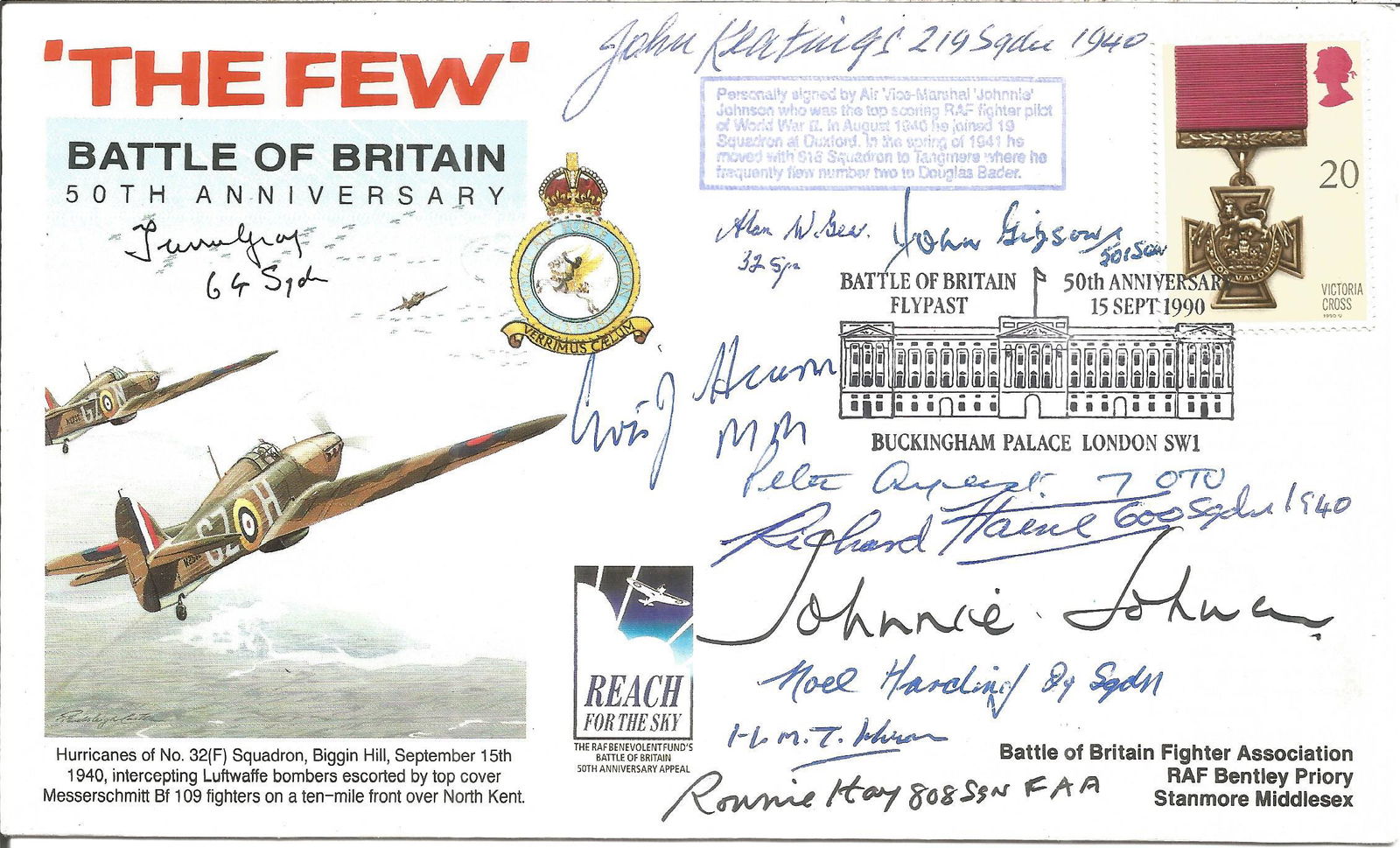 Ww2 Battle Of Britain Pilots Multiple Signed 50th Ann