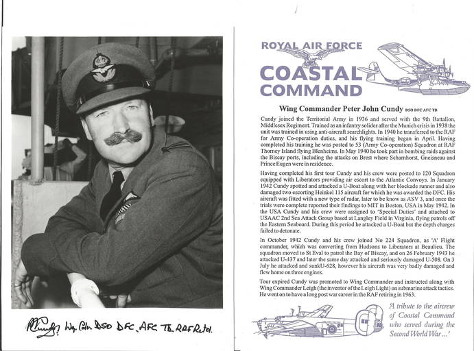Raf Ww2 Coastal Command Wing Commander Peter John Cundy
