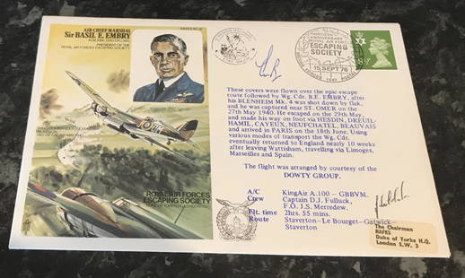 Flown And Signed Cover Air Marshal William Avery Bishop