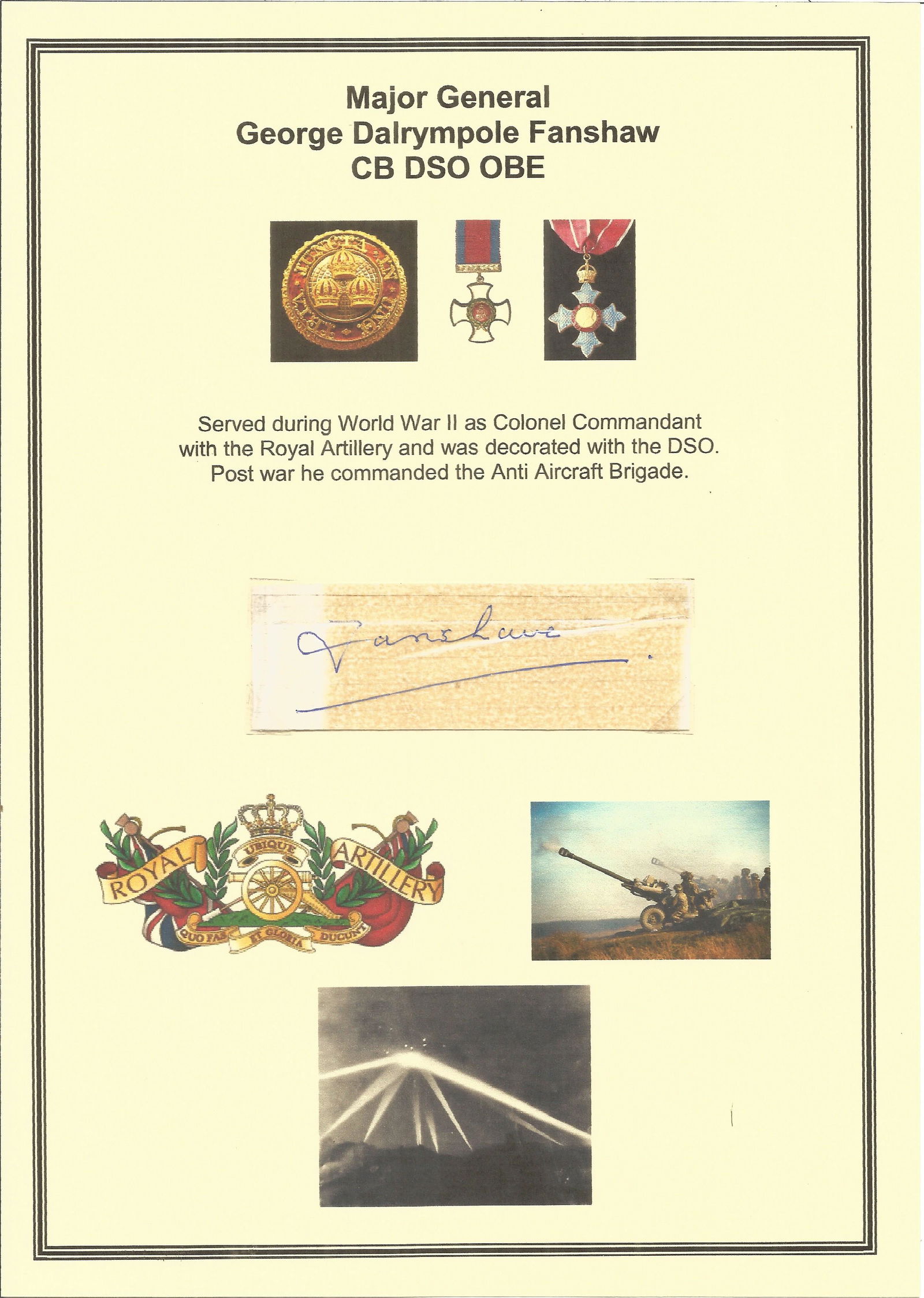 Major General George Dalrymple Fanshaw CB DSO OBE - Feb 24, 2021 ...