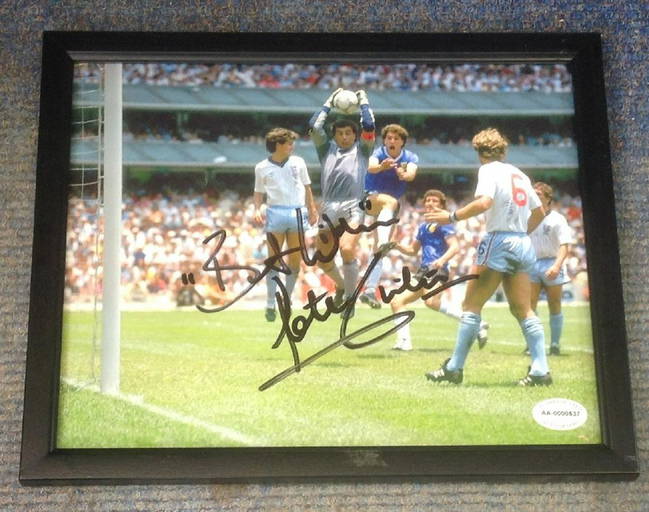 Football Peter Shilton Signed 11x9 Framed Colour Photo