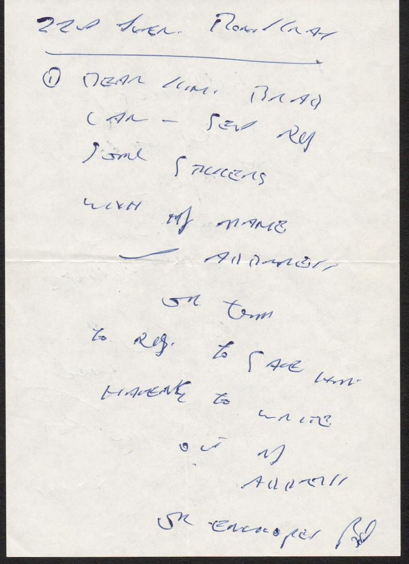 Ron Kray The Kray Twins Autograph Hand Written Letter