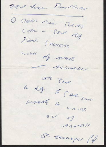 Ron Kray The Kray Twins Autograph Hand Written Letter