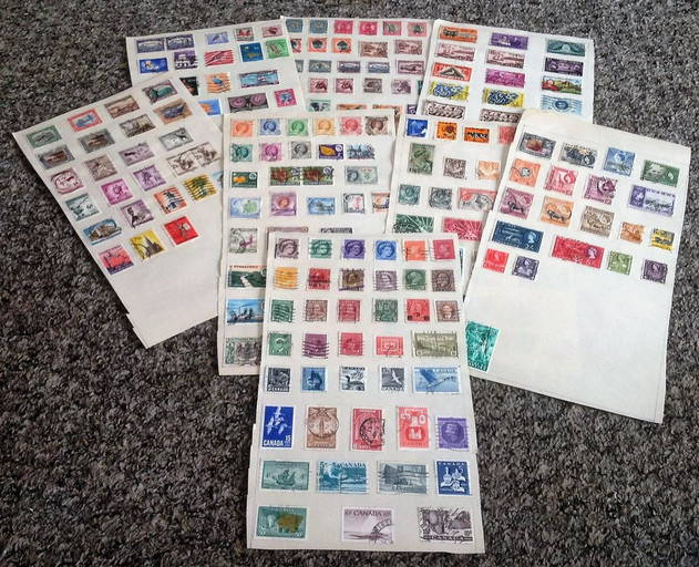 Commonwealth Stamp Collection 8 Loose Album Pages