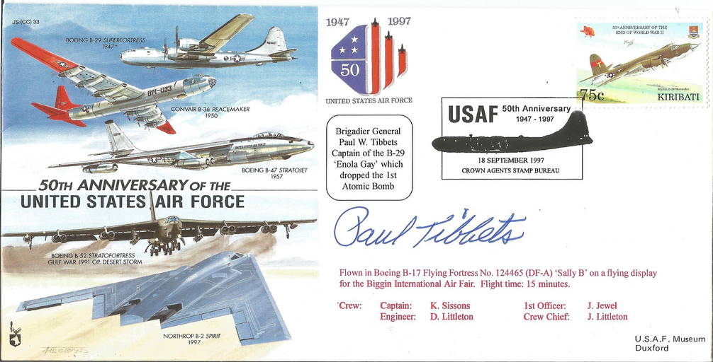 Brigadier General Paul Tibbets signed 50th Anniversary - Apr 14, 2021 ...