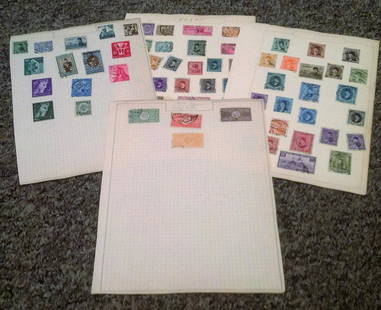 World Stamp Collection Includes 4 Loose Album Sheets