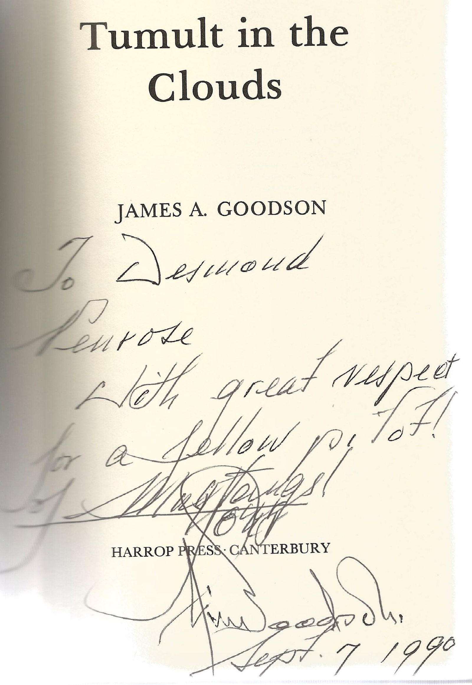 Lt. Col James A. Goodson. Tumult In The Clouds. A Ww2