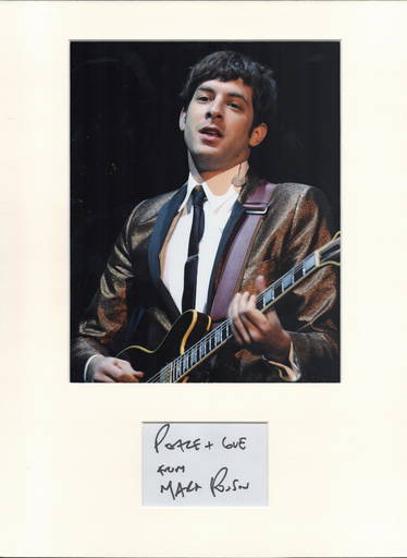 Mark Ronson Signature Piece In Autograph Presentation.