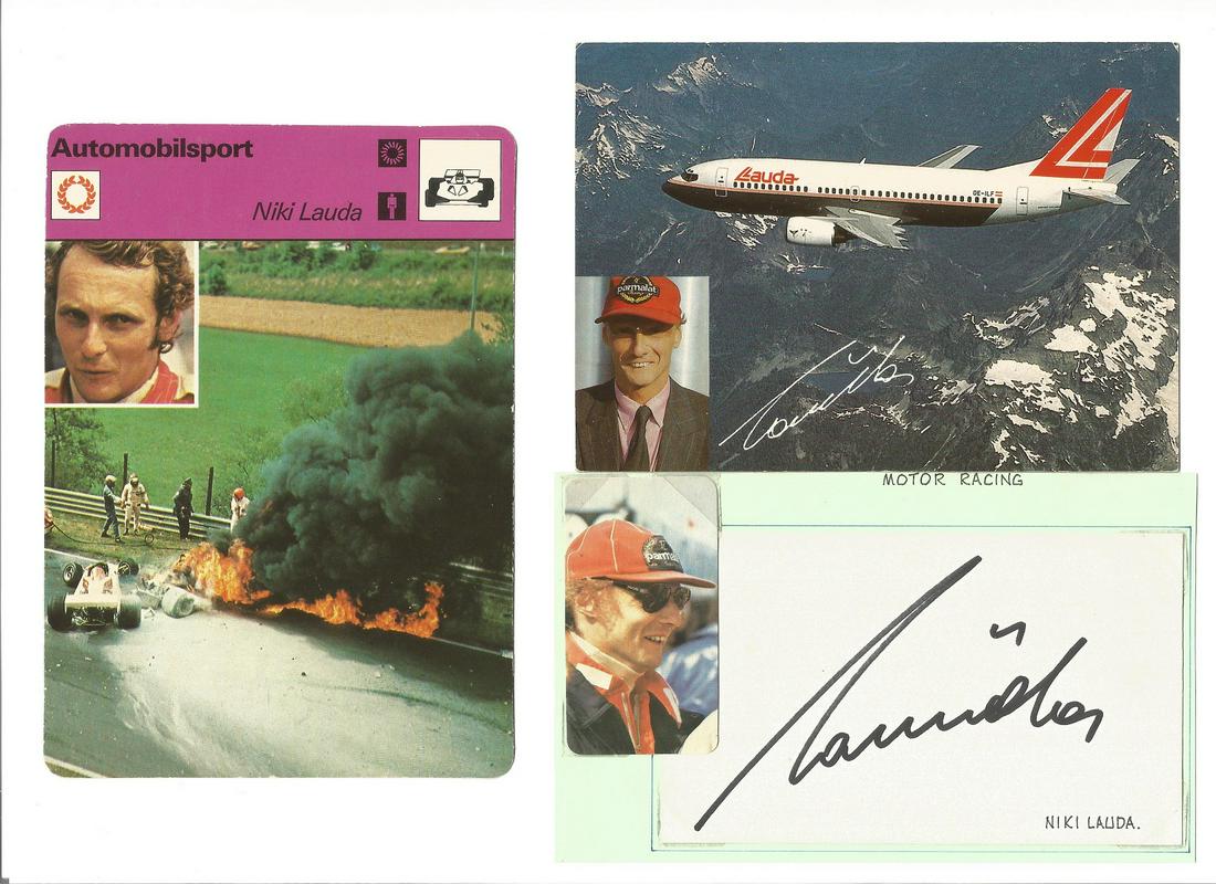 Niki Lauda signature piece includes signed album page (#0231) on Aug 11 ...