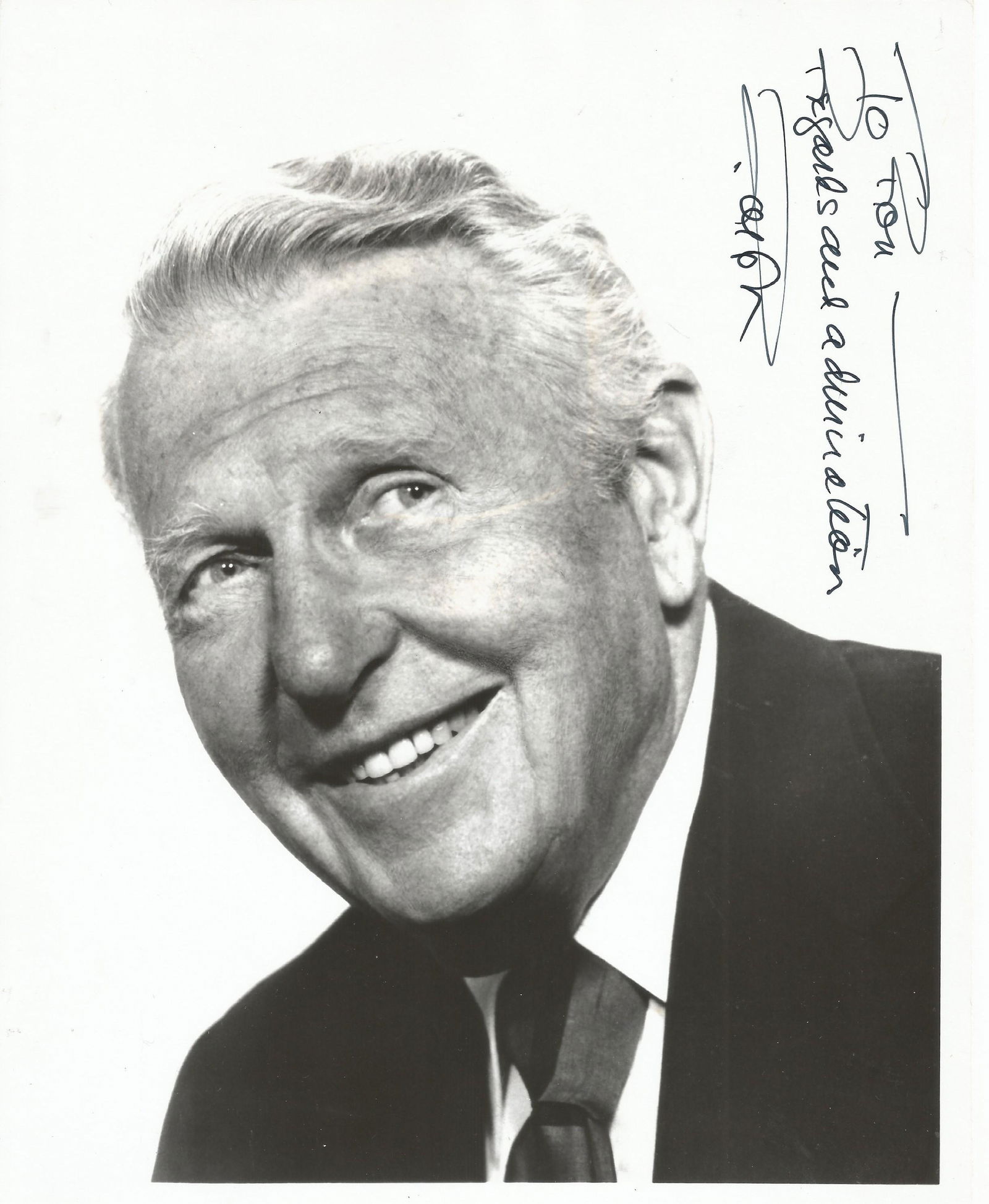 Ralph Bellamy America Actor 10x8 Signed B/w Photo To