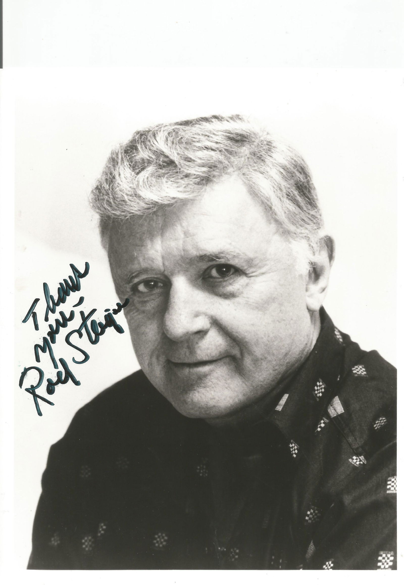 Rod Steiger American Actor 10x8 Signed Black And White